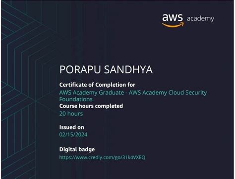 porapu sandhya on linkedin awscertified cloudsecurity awscloud