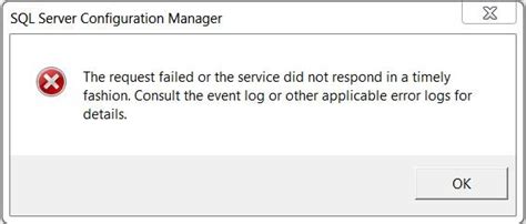 Sql Server Fix Error The Request Failed Or The Service Did Not