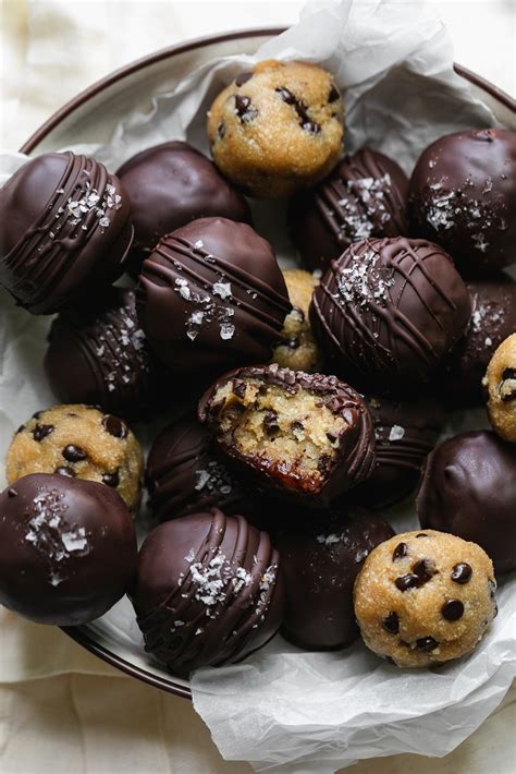 Salted Dark Chocolate Cookie Dough Bites One Bowl Gluten Free