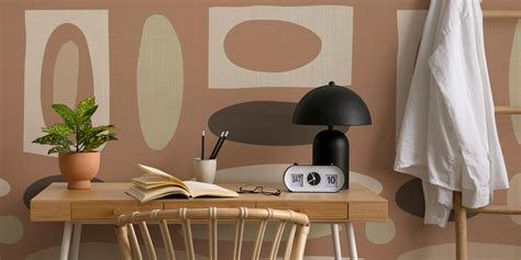 Retro Shapes Mocha Mousse Wallpaper Retro Shapes Mocha Mousse Wallpaper