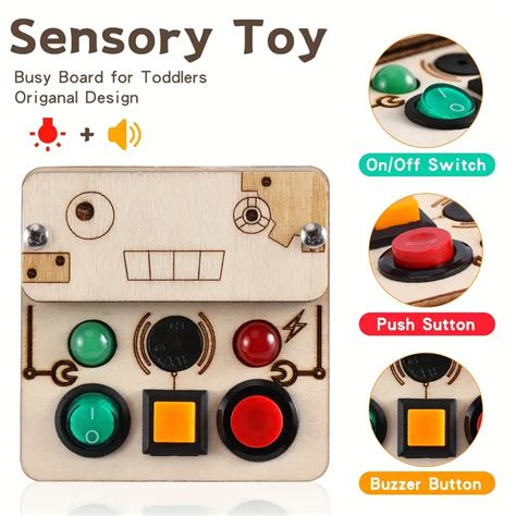 Dinmot Busy Board Light Switch Toy Wooden Educational Toy Temu