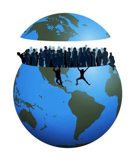 The Planet Earth Is Overpopulated And Overflowing Stock Illustration
