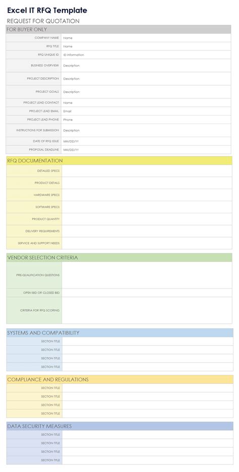 Free Excel Rfq Templates Forms And Trackers