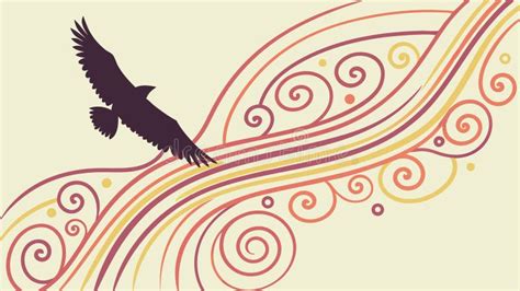 Dynamic Bird Flight With Swirls Freedom And Motion Vector Design Generative Ai Stock Vector