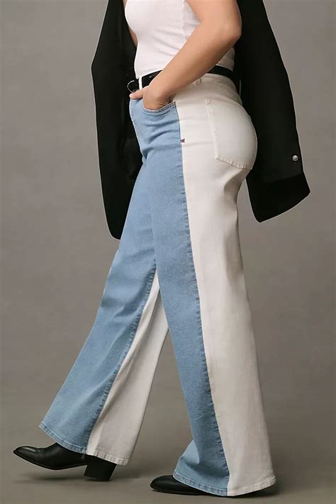 Warp Weft Plus Nce Two Tone Jeans Anthropologie