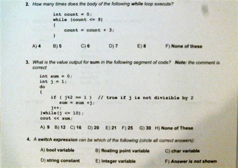 solved 2 how many times does the body of the following
