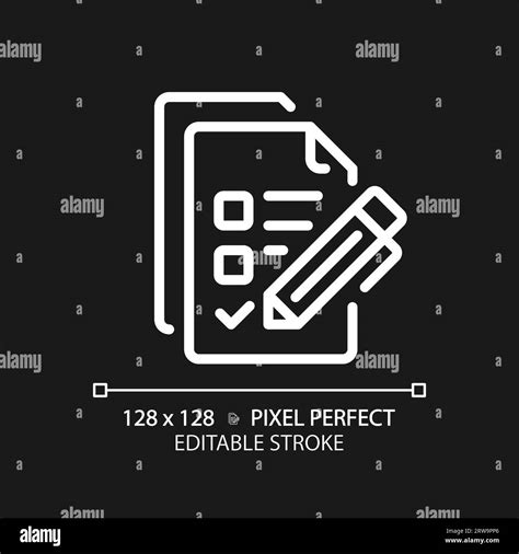 2d Customizable Checklist Thin Linear White Icon Stock Vector Image And Art Alamy