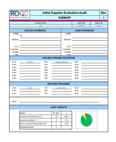 Free 12 Sample Supplier Evaluation Forms In Pdf Ms Word Excel