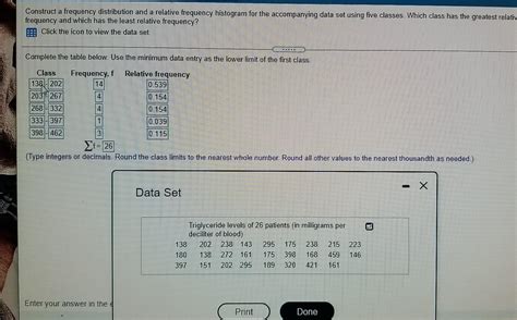 Solved Construct A Frequency Distribution And A Relative