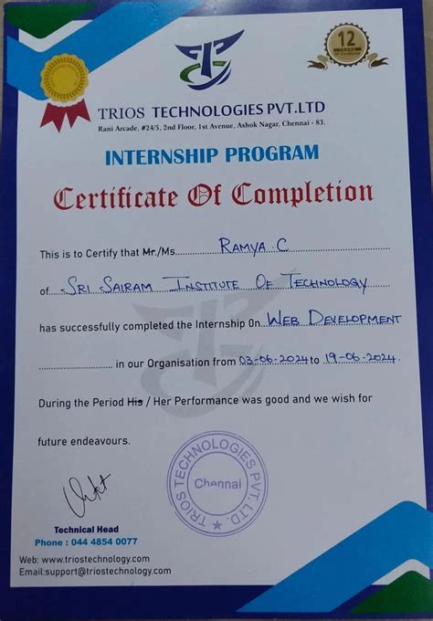 ramya c on linkedin webdevelopmemt internship careerdevelopment