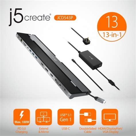 J5create Jcd543p Usb C™ Triple Display Docking Station
