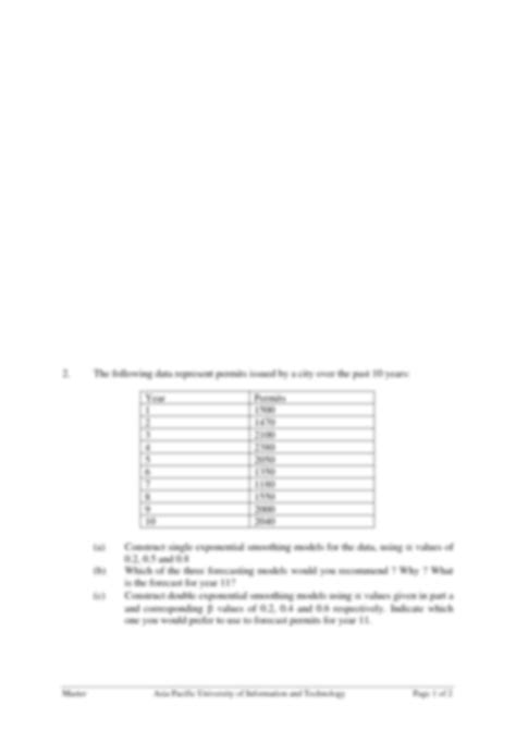 SOLUTION T Forecasting Studypool