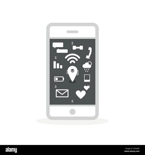 Smart Phone With Technology Icons Vector Illustration Flat Design Stock Vector Image Art Alamy