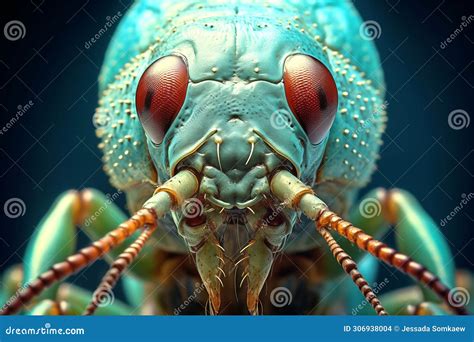 Microscopy Of Cockroach Face Electron Microscopy500x Zoom Generative