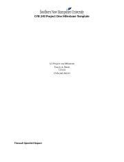 CYB Project One Milestone Tracey Burm Docx CYB Project One Milestone Template