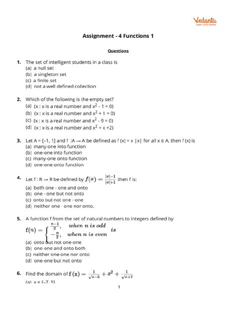 4 Functions Assignment Guide Pdf