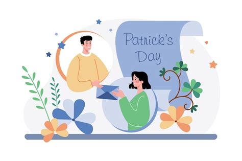 성 패트릭의 날 일러스트레이션 개념 프리미엄 벡터