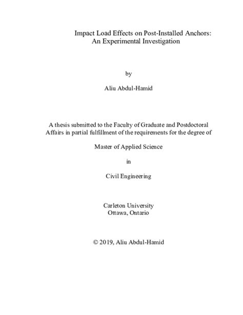 pdf impact load effects on post installed anchors an experimental