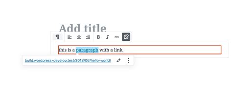 Cant Edit An Existing Link Using Only The Keyboard · Issue 8266 · Wordpressgutenberg · Github