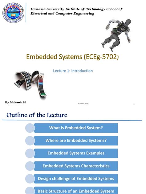 Embedded Systems Lecture 1 Pdf Embedded System Electrical Engineering