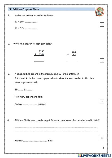 Maths For Esol Progress Check Worksheet Live Worksheets