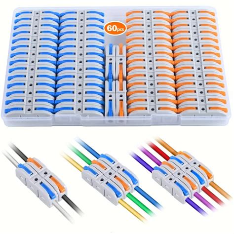 Lever Wire Connectors 10pcs 60pcs Inline Wire Connectors Kit For Quick Connect Push In Compact
