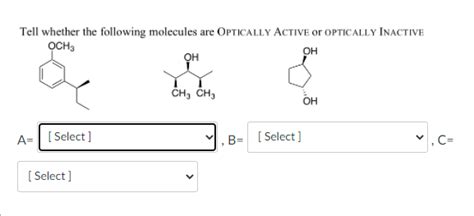 Solved Tell Whether The Following Molecules Are Optically