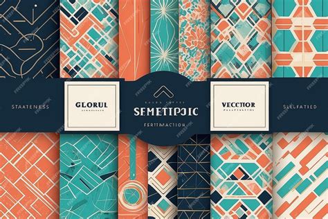 Premium Photo Vector Geometric Seamless Pattern Collection Set Of Colourful Background Swatches