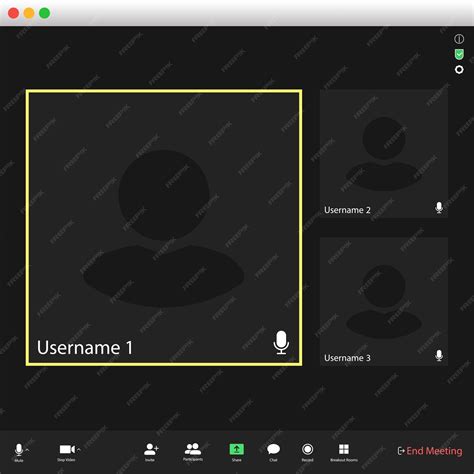 Premium Vector Video Conferencing User Interface Video Call Screen Interface Template