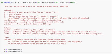 Week2 Programming Assignment Ex 6 Optimise Function Neural Networks