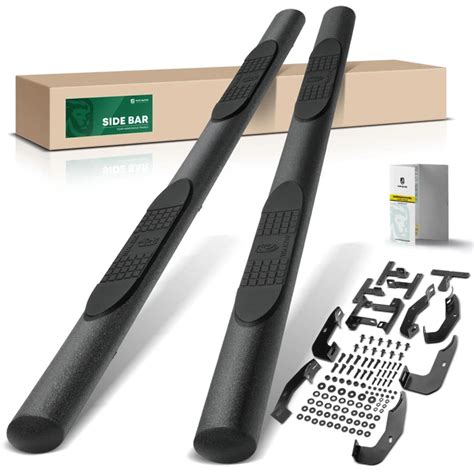 4 Inch Black Steel Oval Straight Side Step Bars For 2020 2023 Jeep