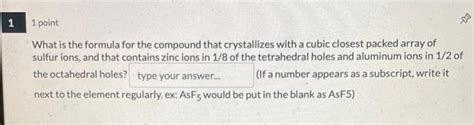 solved what is the formula for the compound that