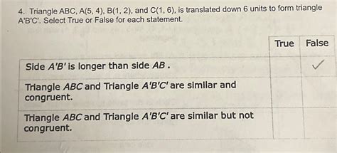 Solved Triangle Abc A 5 4 B 1 2 And C 1 6 Is Translated