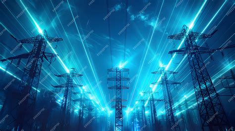 Electrical Power Transmission Infrastructure With Towering Pylons And Power Lines S Premium Ai