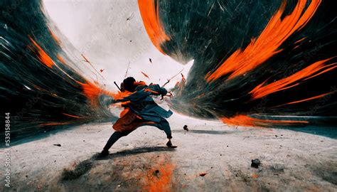 Ilustracja Stock Anime Fight Scene Naruto Style Adobe Stock