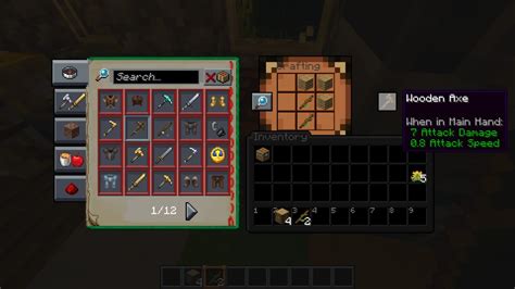 Creating Our First Tool In The Game A Wooden Axe Minecraft Ensigame