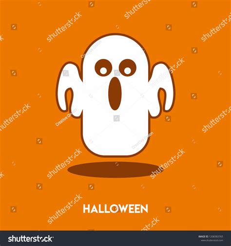 Cute Ghost Flat Design Vector Illustration Stock Vector Royalty Free 1208383765 Shutterstock