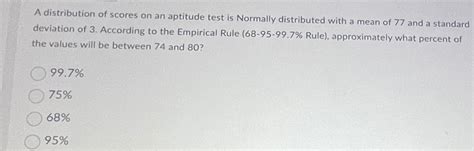 Solved A Distribution Of Scores On An Aptitude Test Is
