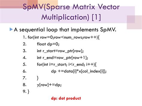 lecture 13 sparse matrix vector multiplication and cuda libraries ppt