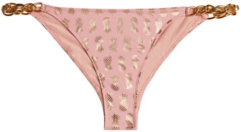 Blush And Gold Pineapple Classic Bikini On A Chain Bottom Doll Swimwear