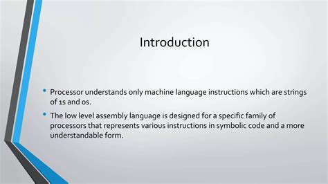 Part Iintroduction To Assembly Language Pptx Operating Systems Computer Software And