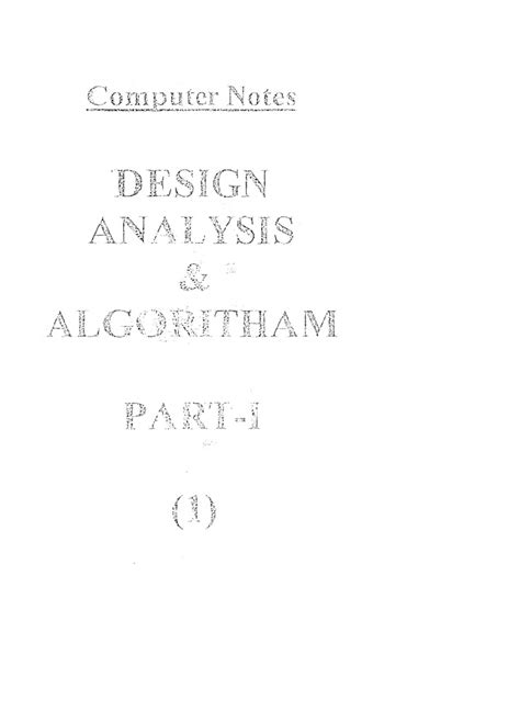 Download Cse Hand Written Notes Design Analysis And Algorithm By Panel Of Experts Pdf Online
