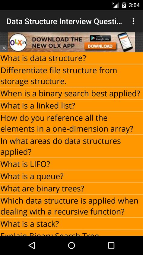 data structure question answer apk per android download