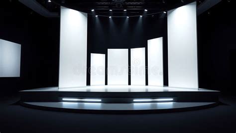 Minimalist Mordern Event Stage With Blank Empty Panel Screen Clean
