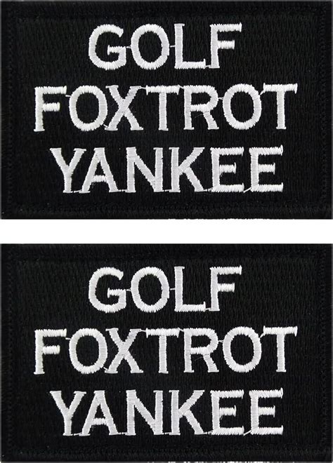 2 Pcs Aliplus Golf Foxtrot Yankee Patch Embroidered