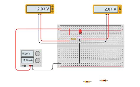 Circuit Design Diodo Led Tinkercad