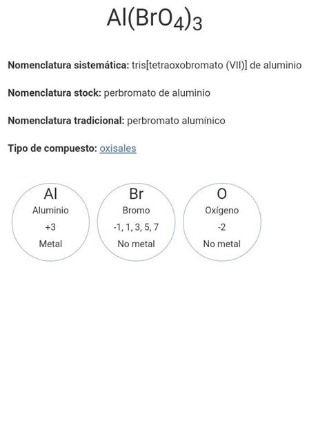 Calcule La Composición Porcentual De Perbromato De Aluminio Al Bro4 3