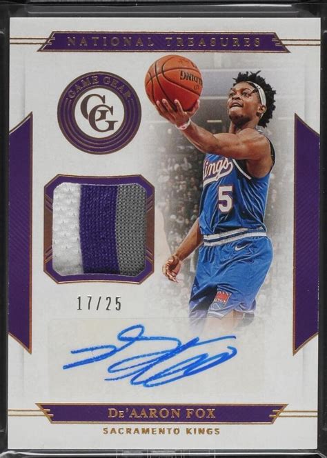 2019 20 Panini National Treasures Game Gear Autographs Deaaron Fox