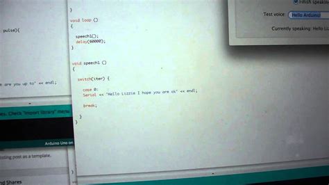 Speech For Arduino Test 1 Youtube