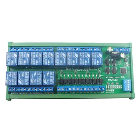 12ch Digital Input Output Uart Rs485 Relay Module Modbus Rtu Din35 C45